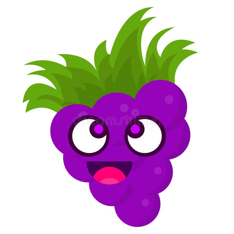 Emoticon of Cute Grape Characters Vector Stock Illustration ...