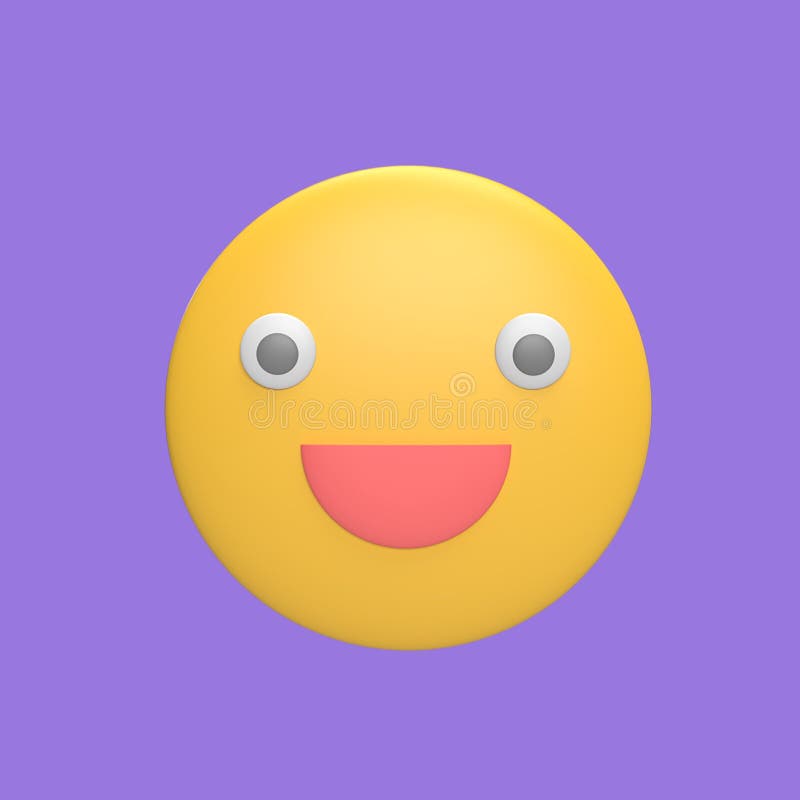 Emoticon 3d Icon Model Cartoon Style Concept. Render Illustration Stock ...