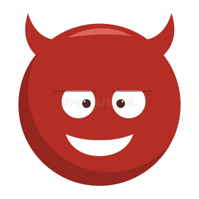 Icono Divertido Del Emoticon Del Diablo Ilustración del Vector ...