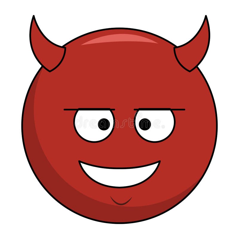 Icono Divertido Del Emoticon Del Diablo Ilustración del Vector ...