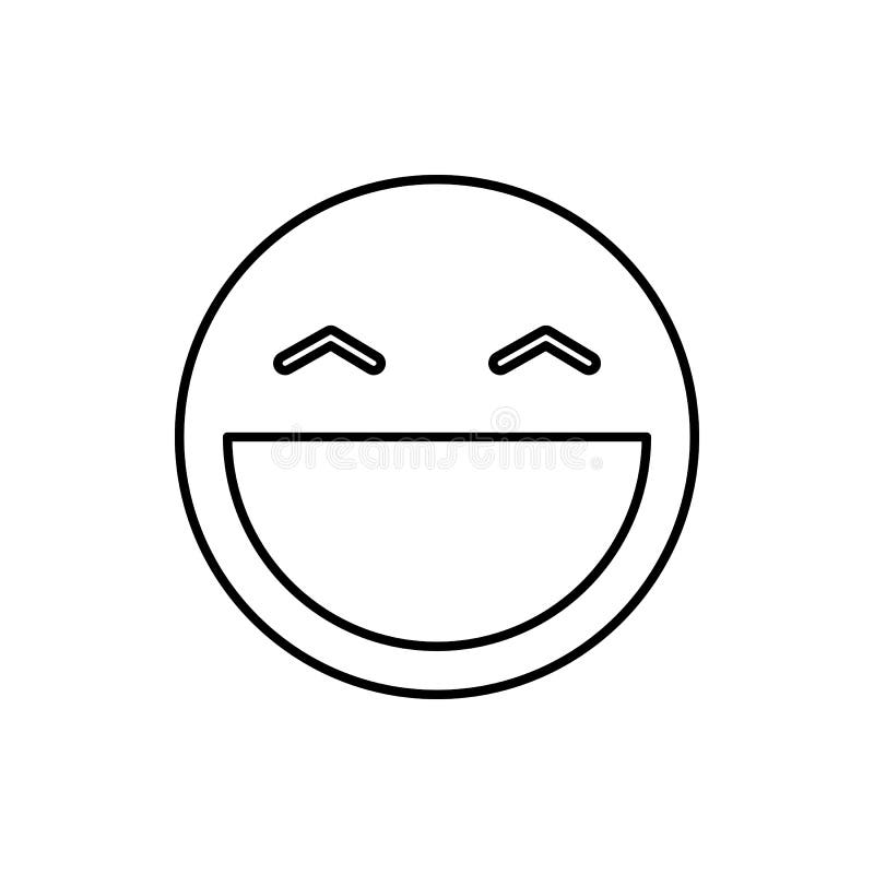 Emoticon Di Risata Con L'icona Aperta Della Bocca Illustrazione ...