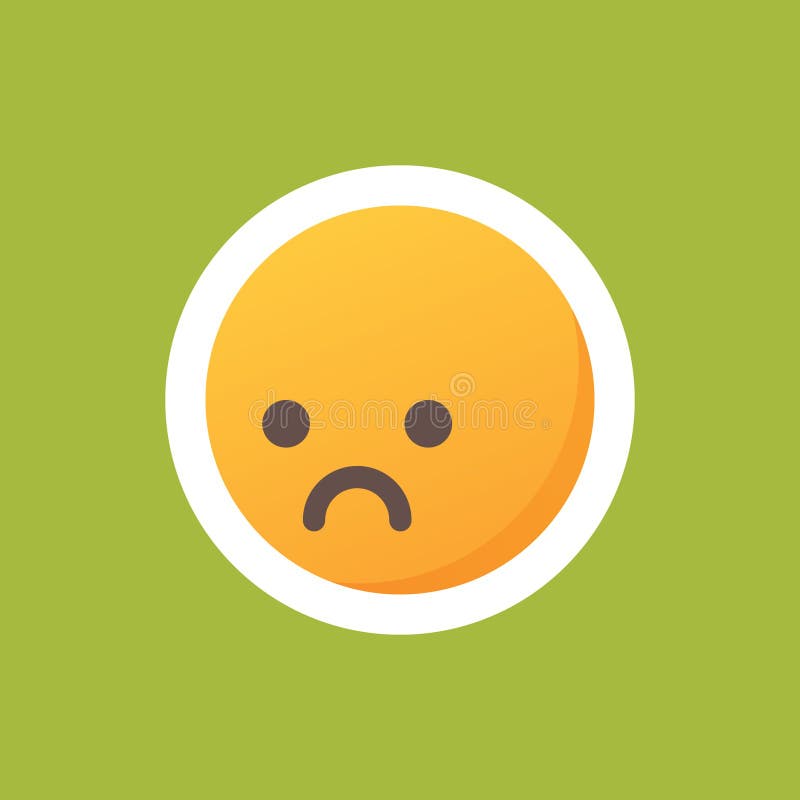 Emoticon with Disappointed Face. Vector Illustration Decorative ...
