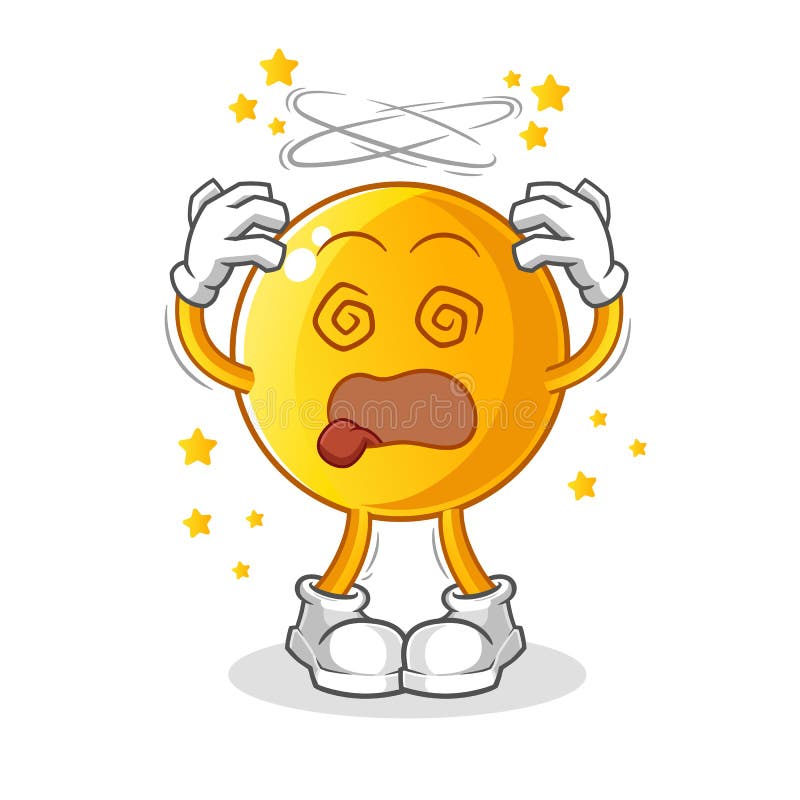 Brain Dizzy Head Mascot. Cartoon Vector Stock Vector - Illustration of ...