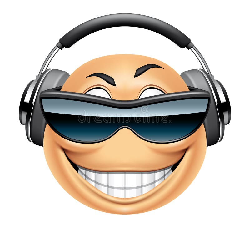 Emoticon DJ vector illustratie. Illustration of schijf - 25927515