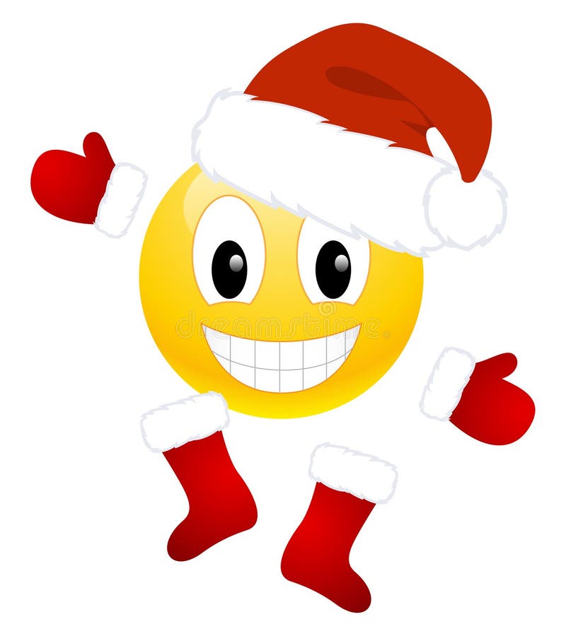 Emoticon do Natal ilustração do vetor. Ilustração de branco - 22189779