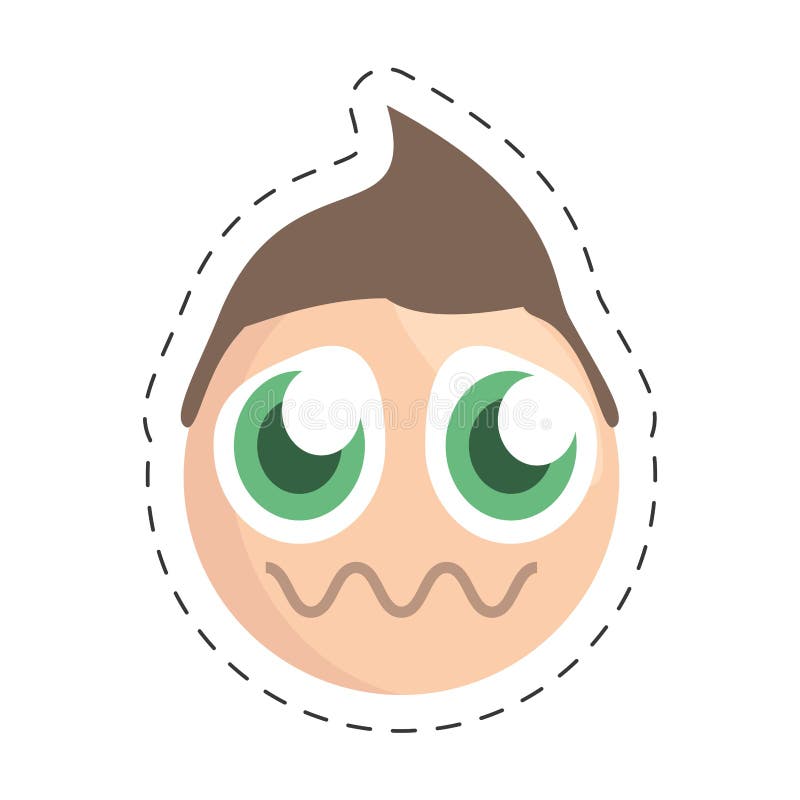 Emoticon Droevig Grappig Beeld Stock Illustratie - Illustration of mens ...