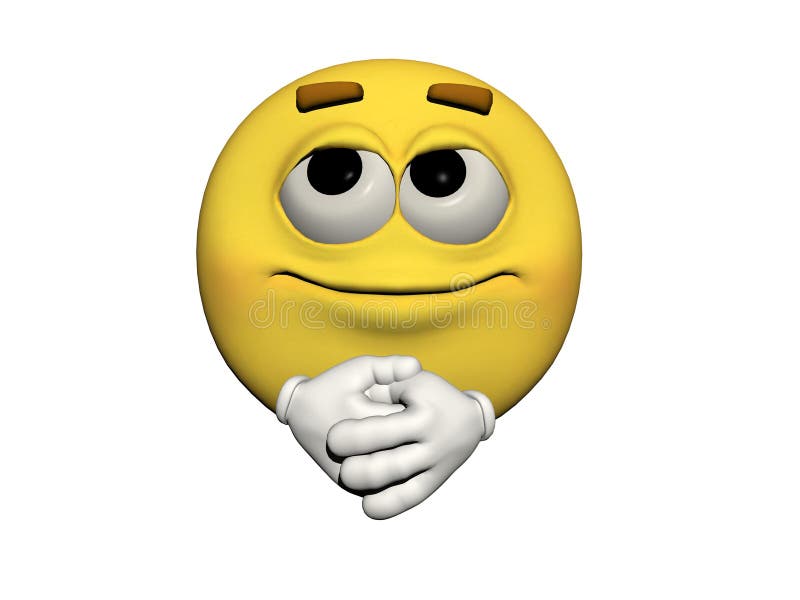 Emoticon en la reflexión stock de ilustración. Ilustración de corte ...