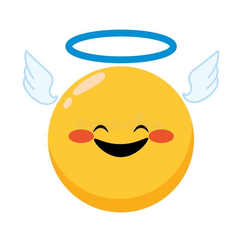 Emoticon face angel stock vector. Illustration of face - 295007786