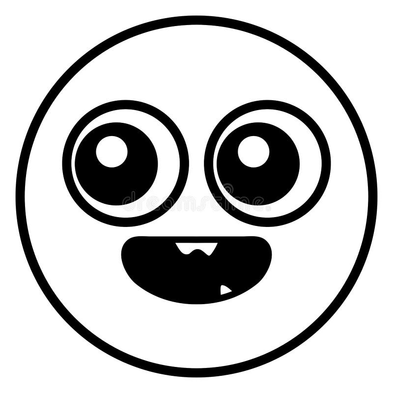 Emoticon Face with Crazy Teeth Stock Vector - Illustration of gremlin ...