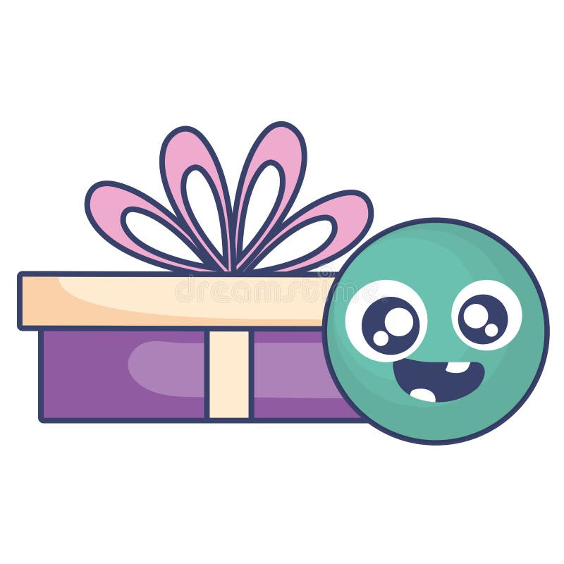 Emoticon Face with Giftbox Present Stock Vector - Illustration of ...