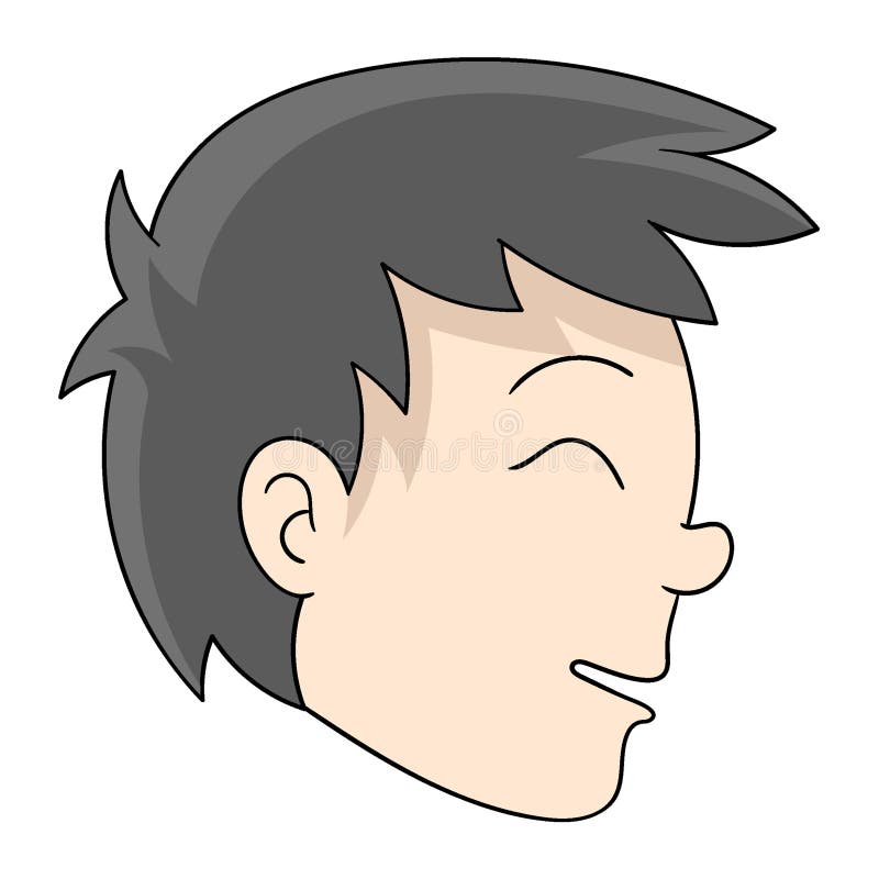 Emoticon Facial Expression of Young Man Smiling Stock Vector ...