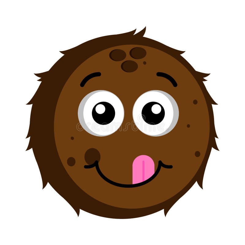 Emoticon feliz del coco ilustración del vector. Ilustración de primer ...