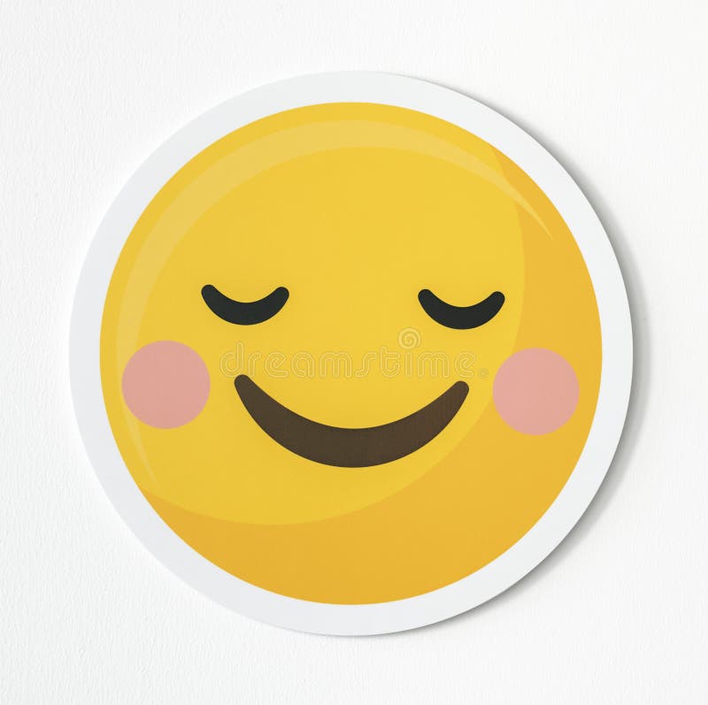 Emoticon Happiness and Shy Icon Stock Illustration - Illustration of ...