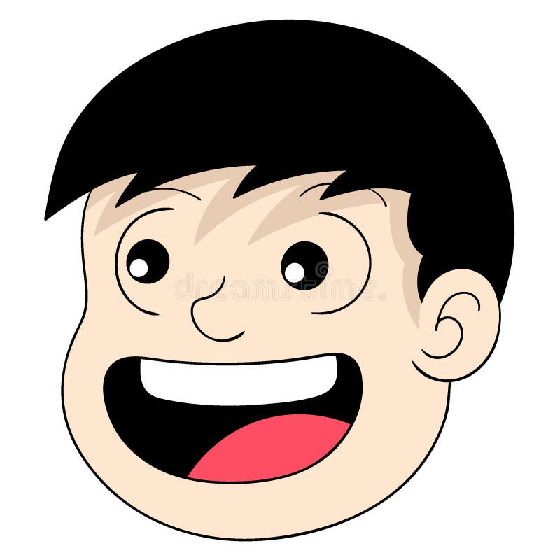 Emoticon Head Handsome Boy Face Laughing Happy Stock Vector ...