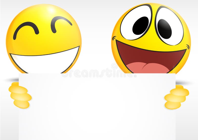 Smiley Emoticon Wearing a Helmet Engineer while Holding a Blank Open ...