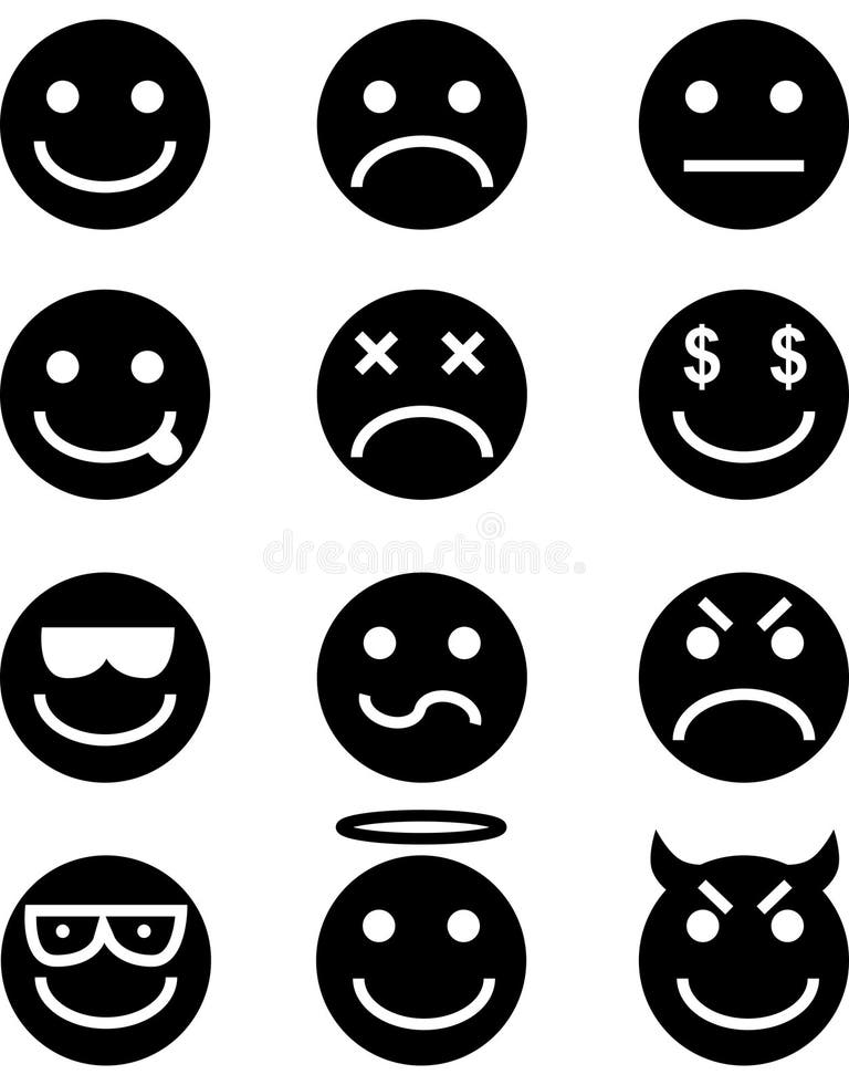 Silhouette Emoticons Stock Illustrations – 1,274 Silhouette Emoticons ...