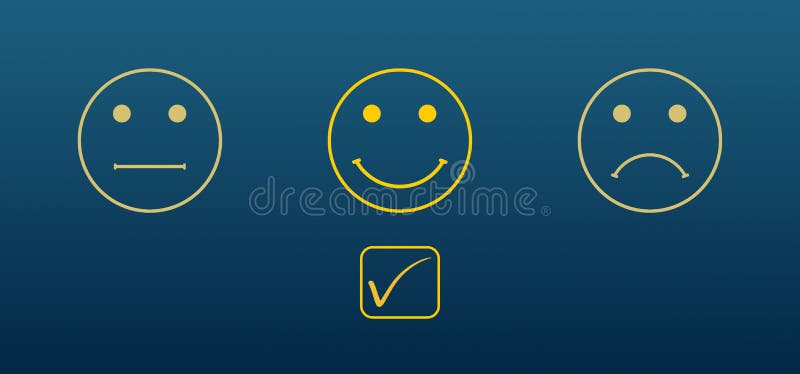 Emoticon Icons and Check Mark Stock Illustration - Illustration of sign ...