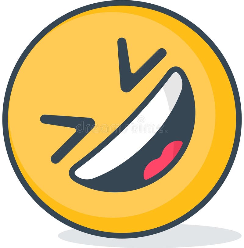 Emoticon Di Risata Isolato in Una Progettazione Piana Illustrazione di ...
