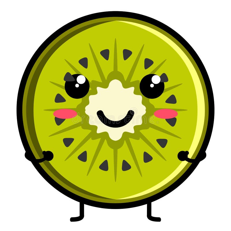 Emoticon lindo del kiwi ilustración del vector. Ilustración de lindo ...