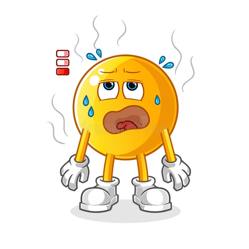 Emoticon Low Battery Mascot. Cartoon Vector Stock Vector - Illustration ...