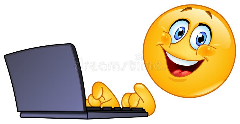 Emoticon mit Computer vektor abbildung. Illustration von ikone - 25842786