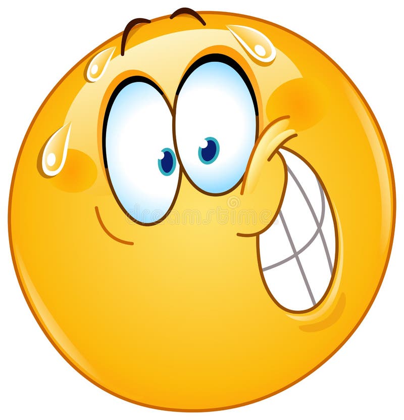 Emoticon Nervioso De La Sonrisa Ilustración del Vector - Ilustración de ...