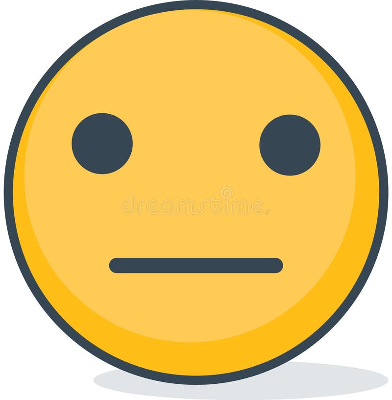 Emoticon Neutro Ilustração Indiferente Do Vetor Do Emoji Ilustração do ...