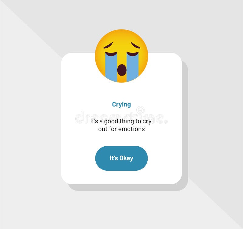 Emoticon Reaction, Crying Greeting Card - Vector Stock Vector ...