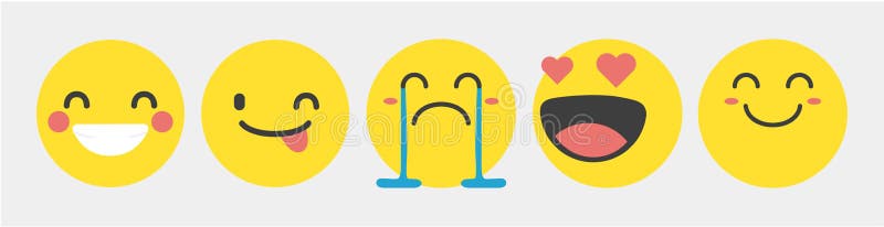 Emoticon Reaction Design Collection Set - Vector Stock Vector ...