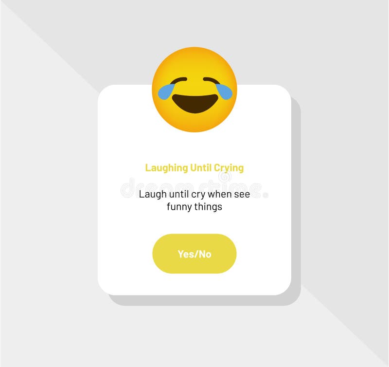 Emoticon Reaction Laughing until Crying, Greeting Card - Vector Stock ...