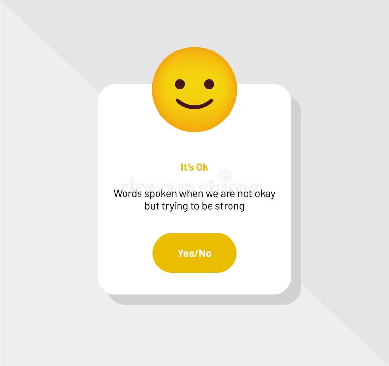 Emoticon Reaction, it`s Ok Greeting Card - Vector Stock Vector ...