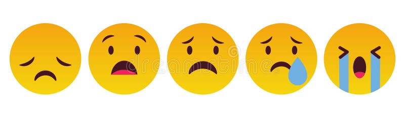 Emoticon Sad and Cry Reaction Set - Vector Stock Vector - Illustration ...