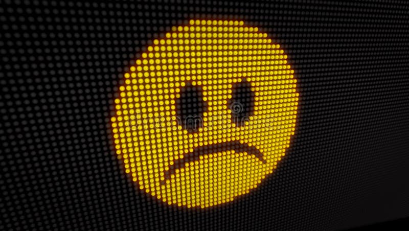 Emoticon sadness LED stock illustration. Illustration of emoji - 120551973