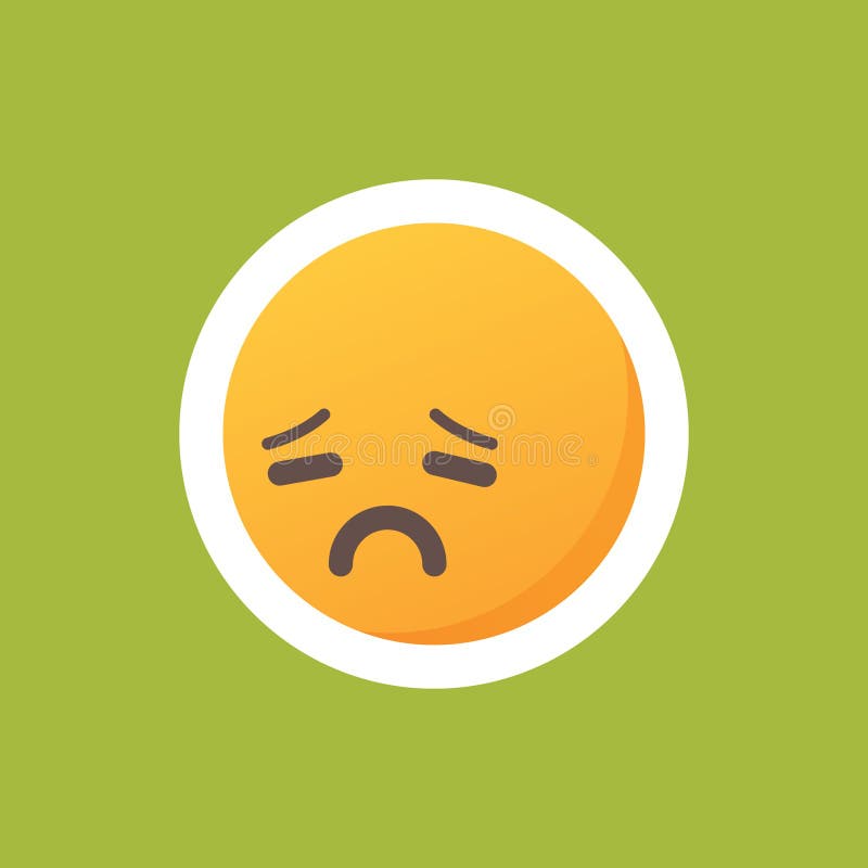 Emoticon with Sad Face. Vector Illustration Decorative Background ...