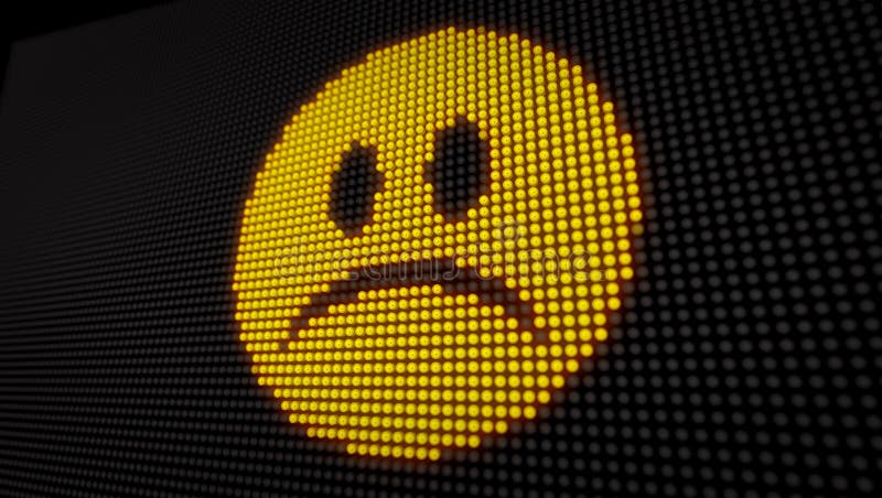 Emoticon sadness LED stock illustration. Illustration of bulb - 120551984