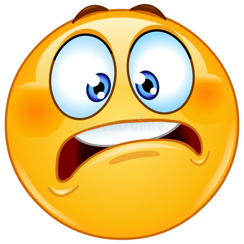 Emoticon spaventato illustrazione vettoriale. Illustrazione di fumetto ...