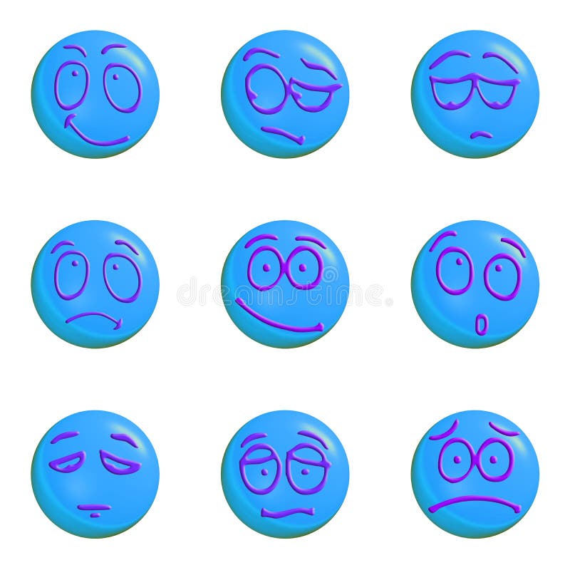 Emoticon Set Blue Picture. Image: 6492621