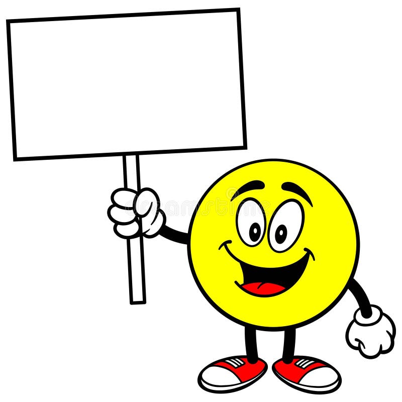 Emoticon with Sign stock vector. Illustration of cheerful - 53889501