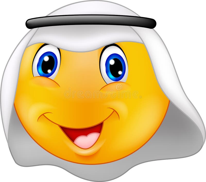 Emoticon Smiley with Arabic Dress Stock Vector - Illustration of ...