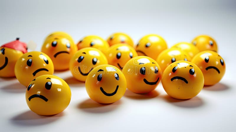 Emoticon-Smiley-Gesichter Auf Weißem Hintergrund Stock Abbildung ...