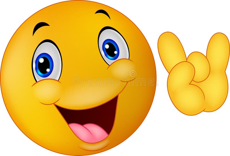Emoticon Smiley Giving Hand Sign Stock Vector - Illustration of enjoy ...