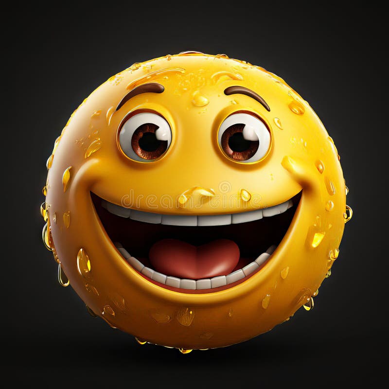 Emoticon with Smiling Smile, 3d Rendering Stock Illustration ...