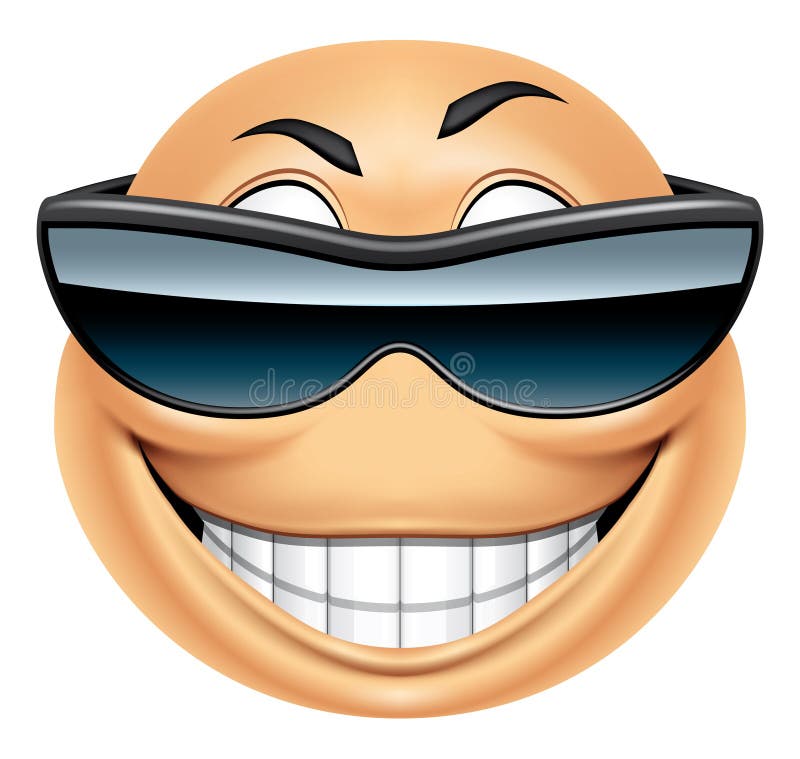 Emoticon sunglasses stock illustration. Illustration of single - 37934321