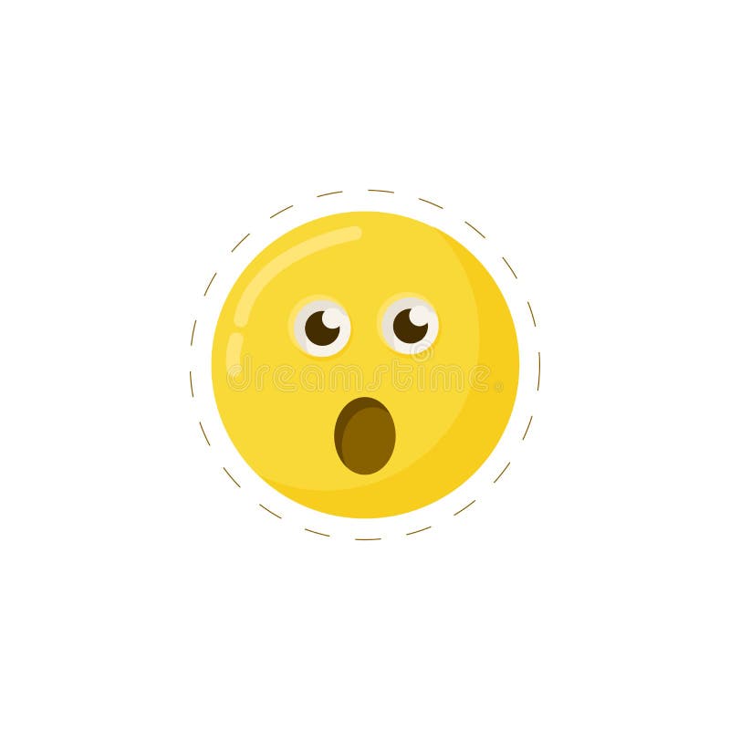 Emoticon surprised stock illustration. Illustration of icone - 44099501