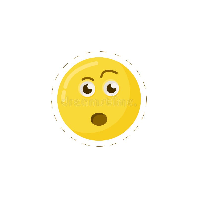 Emoticon Surprised Flat Icon Stock Illustration - Illustration of smile ...