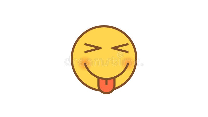 Emoticon Teasing And Showing Tongue Animated Emoticons Stock Video