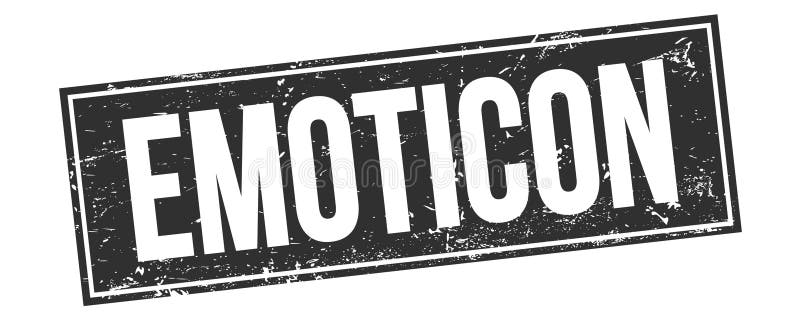 EMOTICON Text on Black Grungy Rectangle Stamp Stock Illustration ...