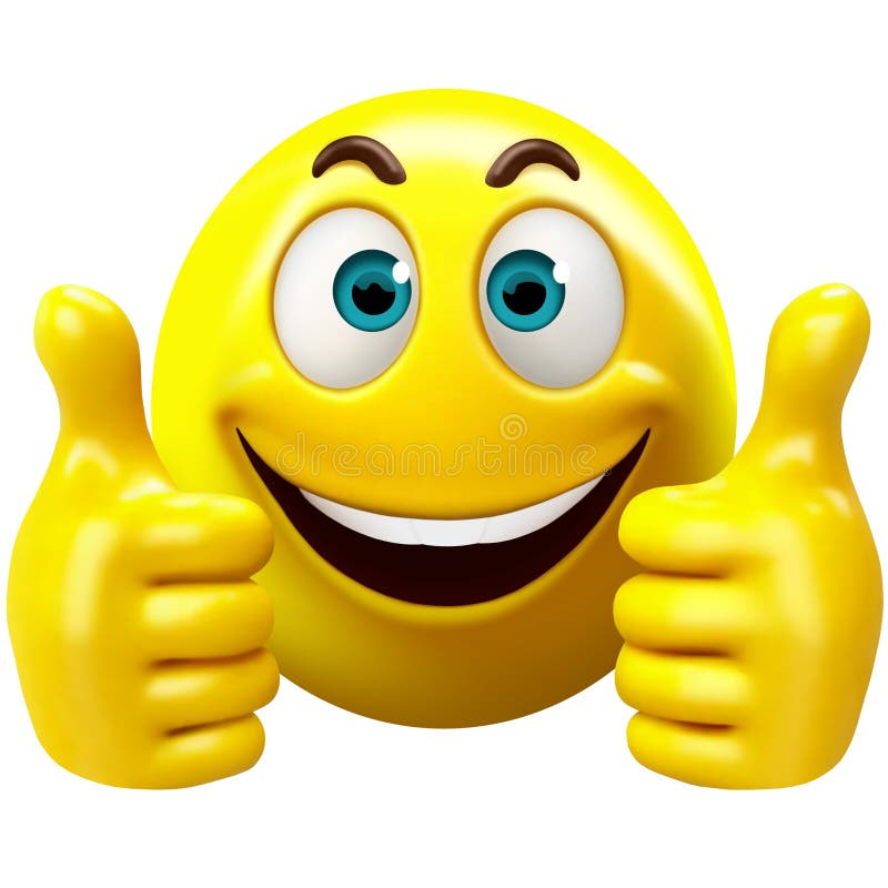Emoticon with thumbs up stock image. Illustration of plush - 330037557