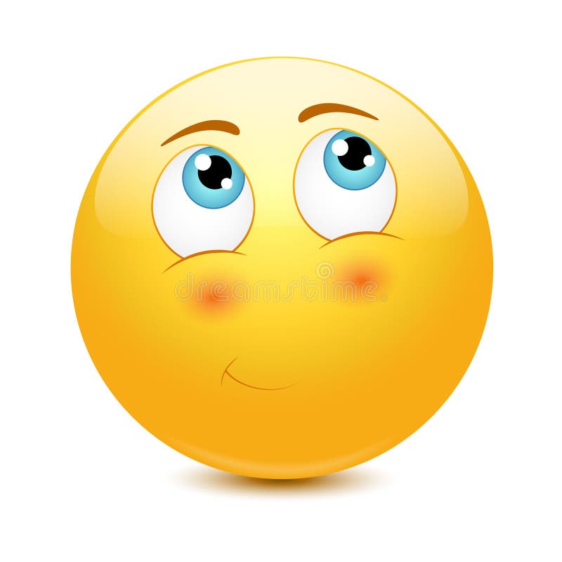 Emoticon timido illustrazione vettoriale. Illustrazione di carino ...