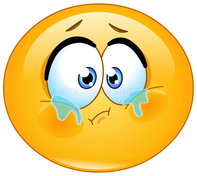 Emoticon depresso illustrazione vettoriale. Illustrazione di testa ...